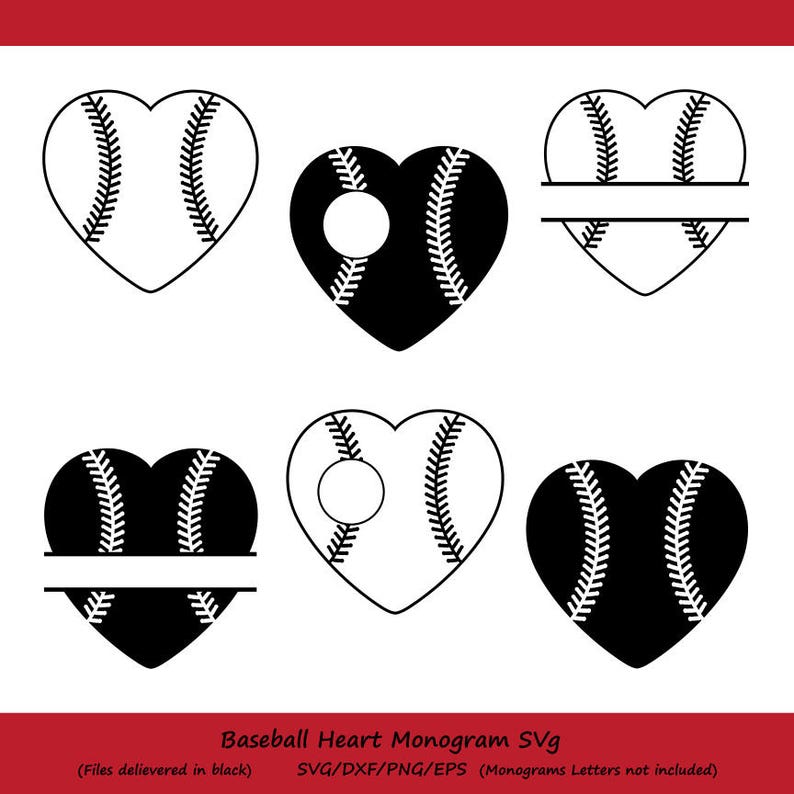 Baseball Heart Svg Baseball Svg Baseball Monogram Svg - Etsy