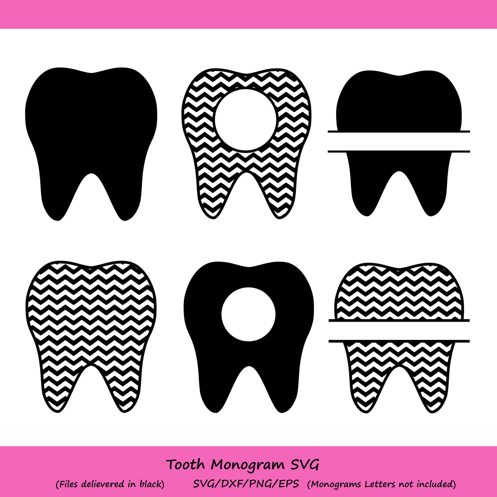 Tooth SVG, Tooth Monogram SVG, Teeth SVG, Dentist Tooth Svg Cut Files ...