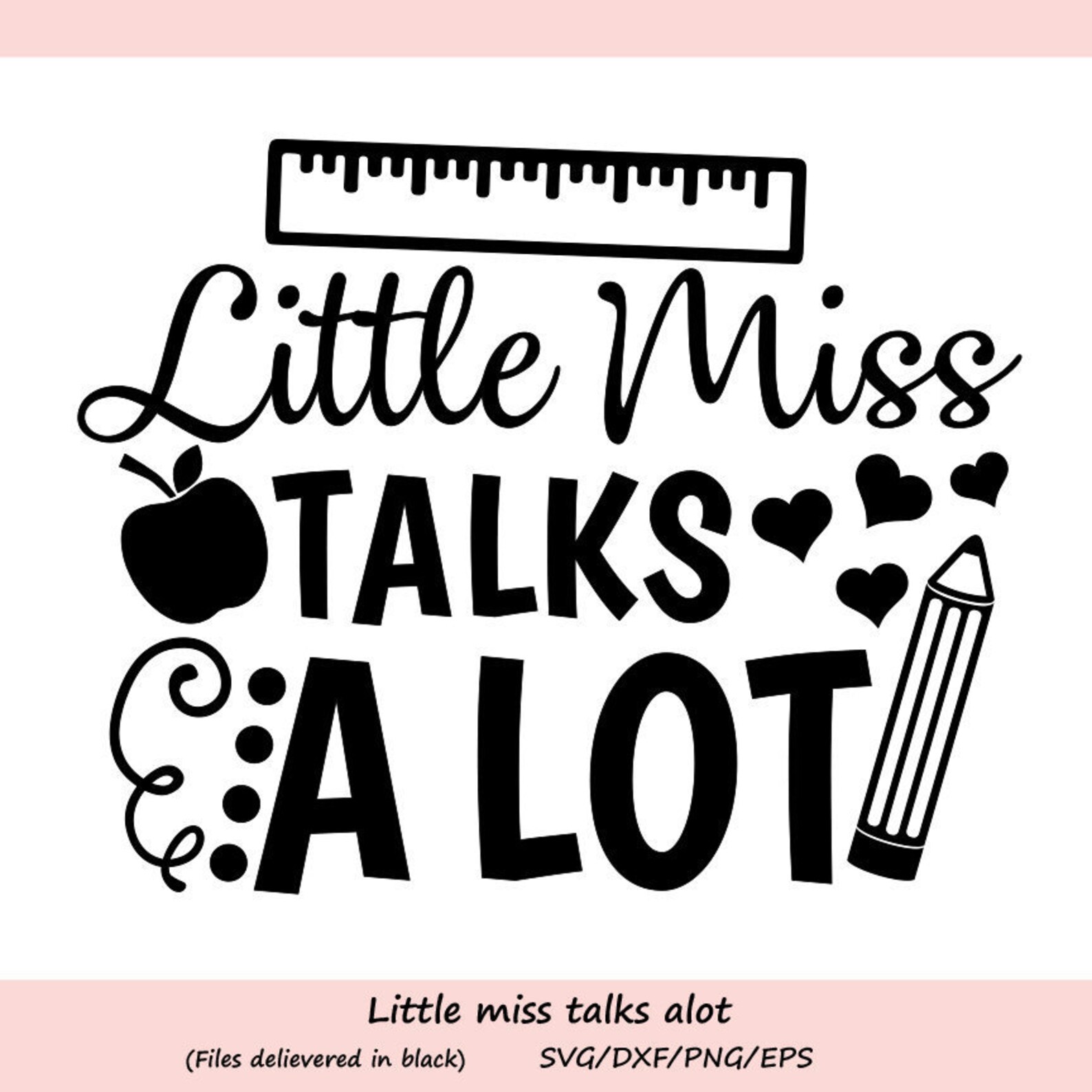 Little Miss Talks a Lot Svg School Svg Back to School Svg - Etsy