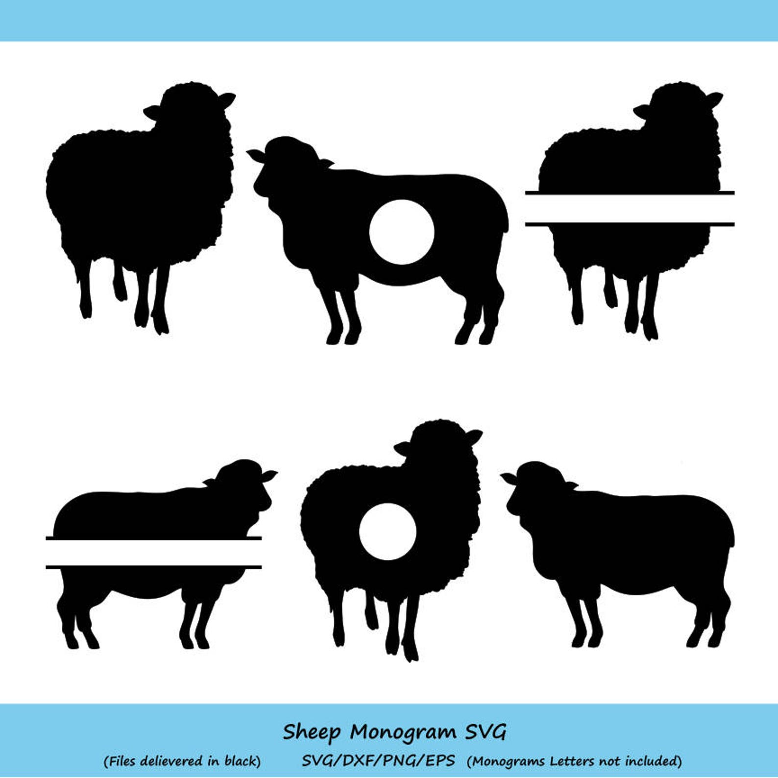 Sheep SVG Cut File, Sheep Monogram Svg, Farm Animals Svg, Animals Svg ...