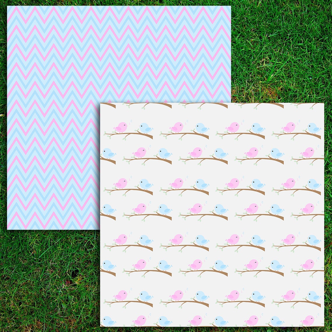 Birds Digital Paper Lovely Birds Birds Clipart Branches | Etsy