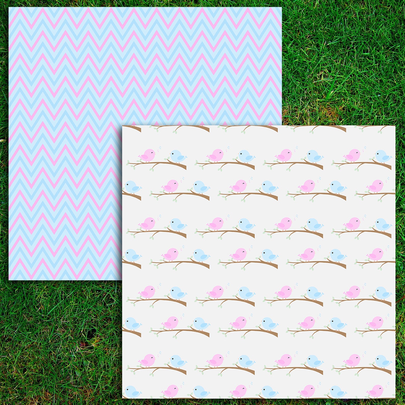 Birds Digital Paper Lovely Birds Birds Clipart Branches | Etsy