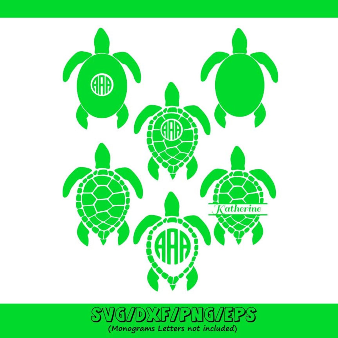 Sea Turtle Monogram SVG, Sea Turtle SVG, Sea Turtle Monogram, Turtle ...