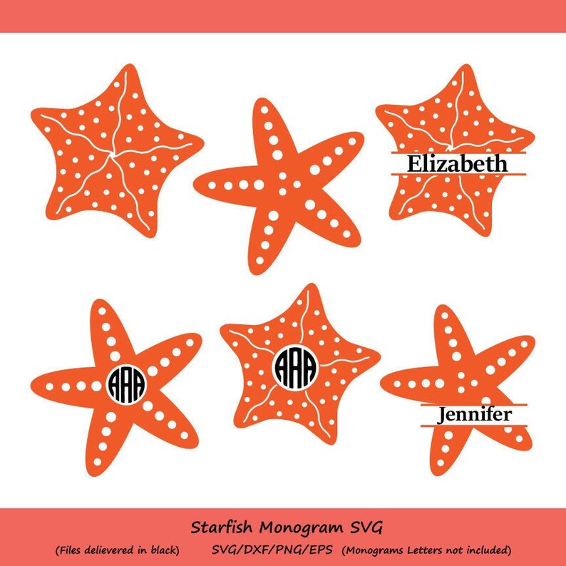 Starfish SVG Starfish Monogram SVG Star Fish Svg Cut Files - Etsy