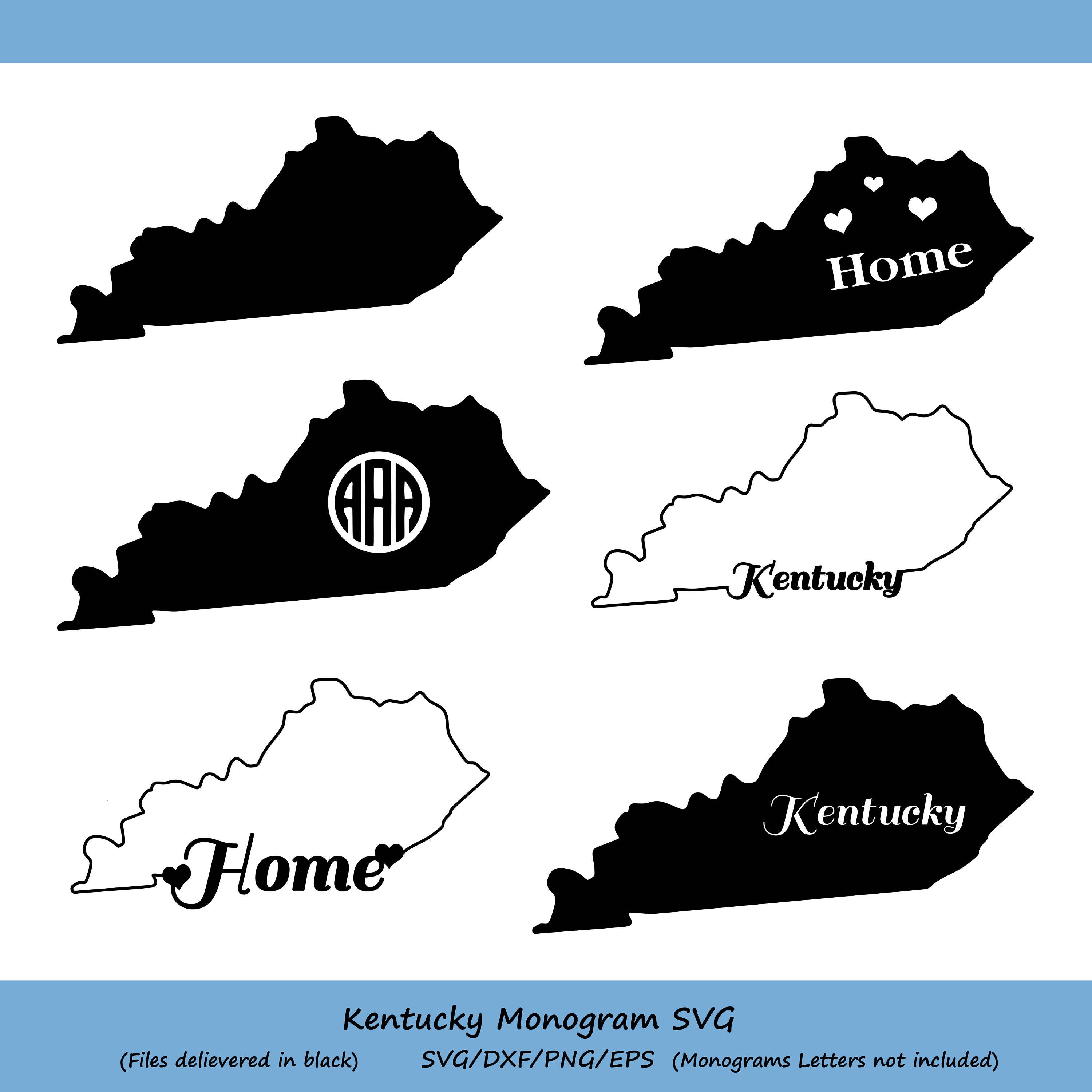 Kentucky SVG Cut Files Kentucky Monogram SVG Kentucky SVG | Etsy