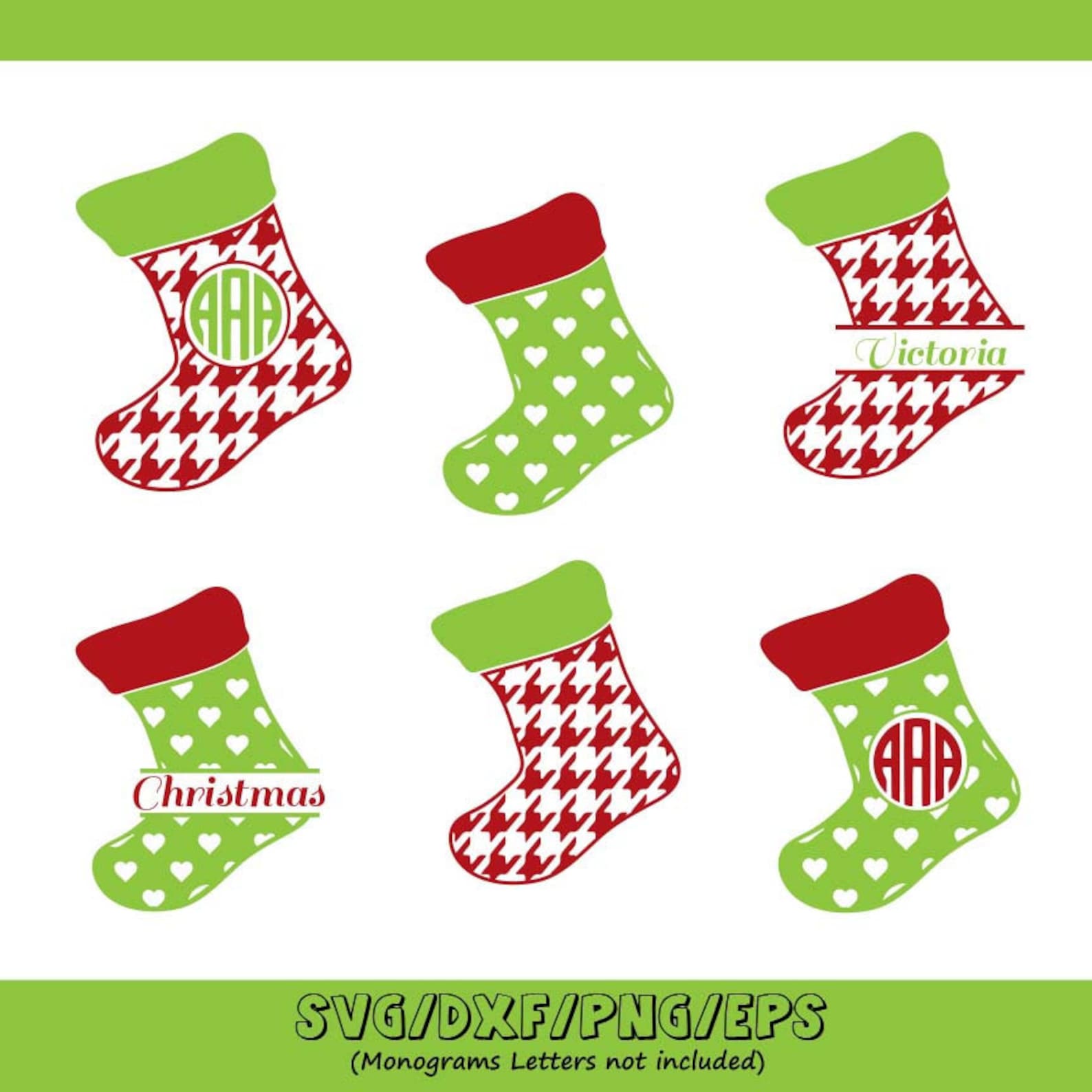 Christmas Stockings Svg Stockings Monogram Svg Christmas - Etsy