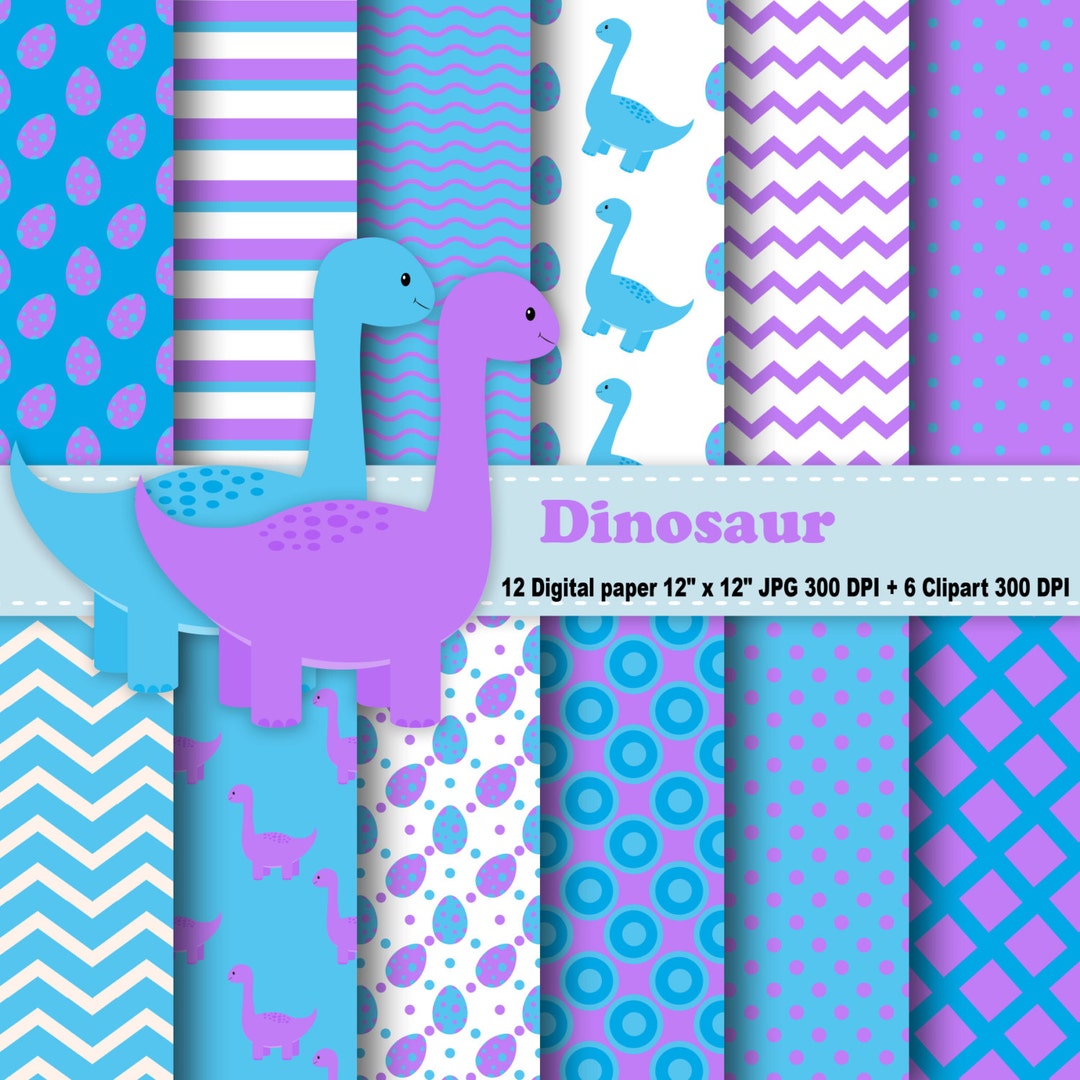 Dinosaur Digital Paper, Dinosaur Clipart, Digital Papers, Clipart ...