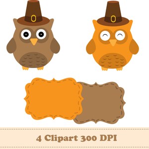 Thanksgiving Owls Digital Paper, Thanksgiving Owls Clipart, Fall ...