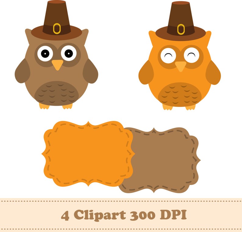 Thanksgiving Owls Digital Paper Thanksgiving Owls Clipart | Etsy