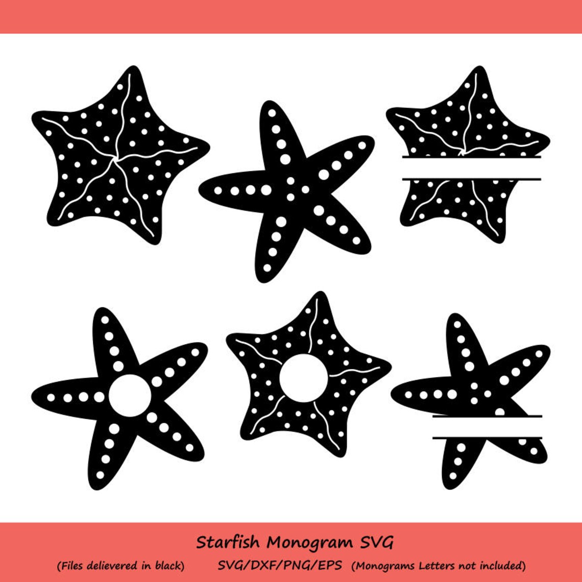 Starfish SVG Starfish Monogram SVG Star Fish Svg Cut Files - Etsy