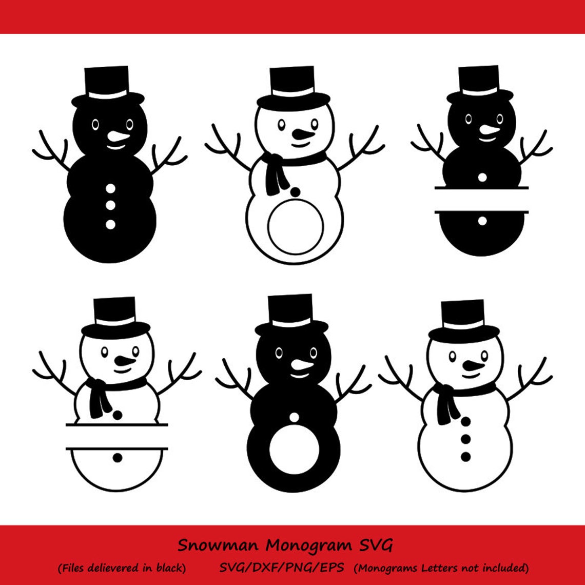 Snowman SVG Christmas SVG Snowman Monogram Svg Christmas - Etsy