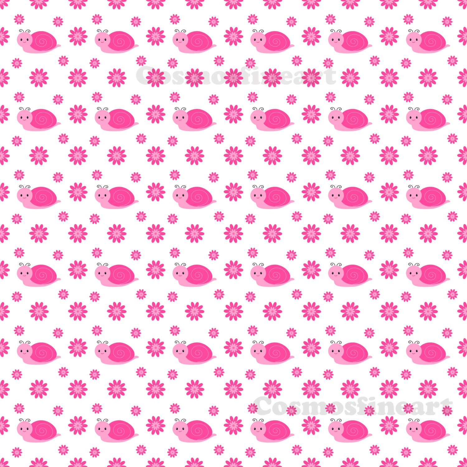 Snail Digital Paper Snail Clipart Flowers Polka Dot - Etsy