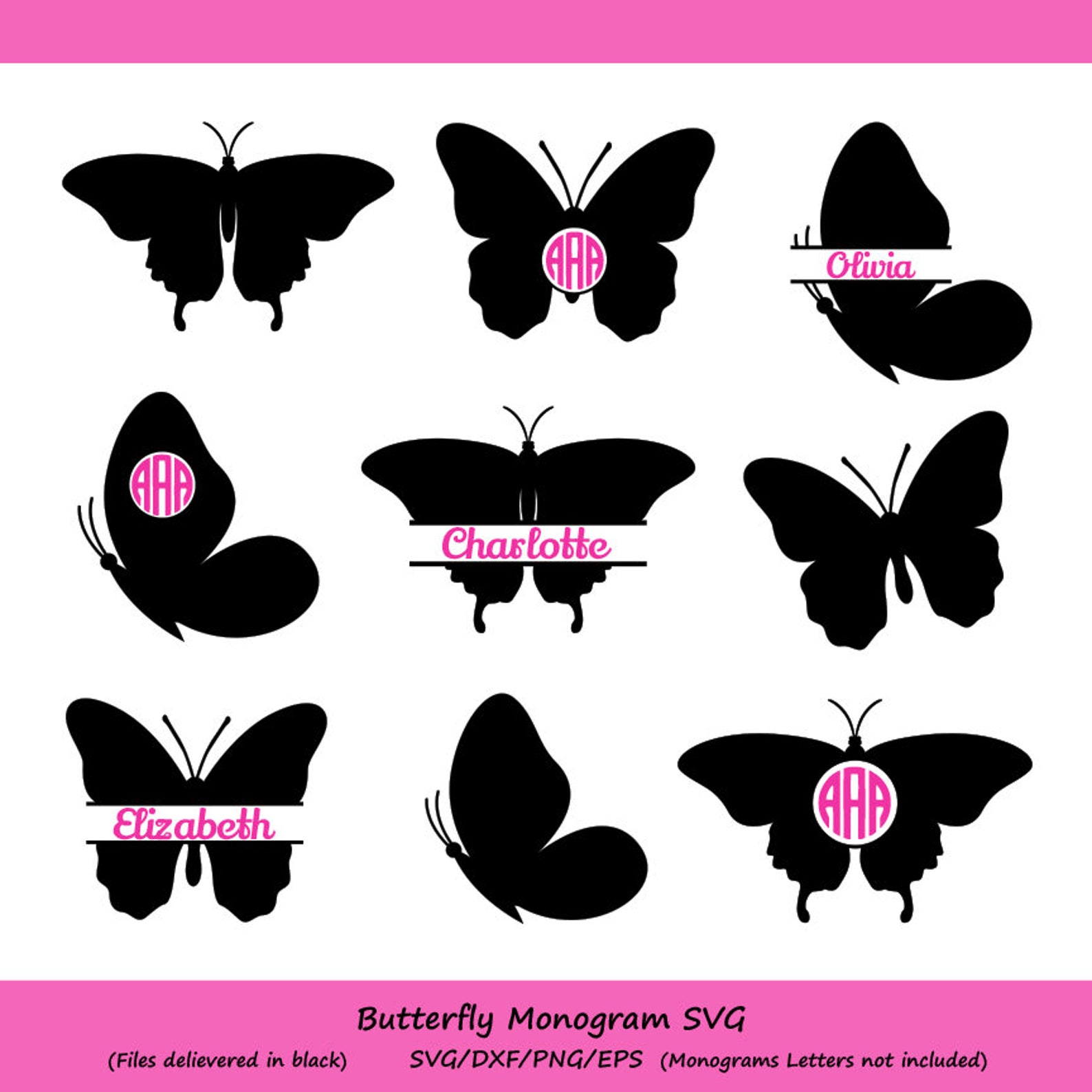 Butterfly SVG Butterfly Monogram Svg Butterflies Svg | Etsy