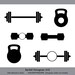 Barbell Svg Barbell Monogram Svg Dumbbell Svg Kettlebell - Etsy