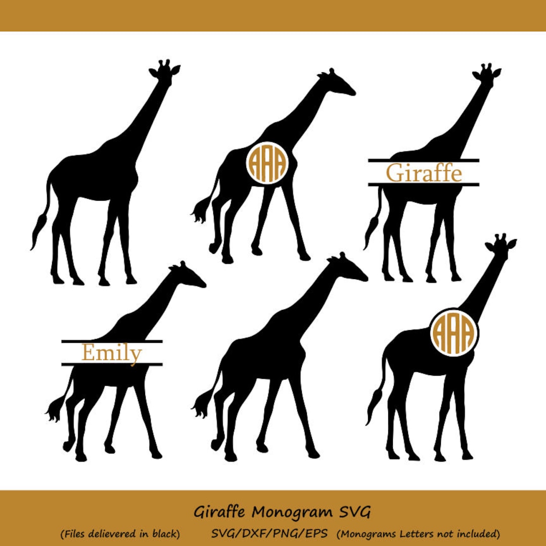 Giraffe SVG File, Giraffe Monogram Svg, Giraffe Cut File, Animal Svg ...