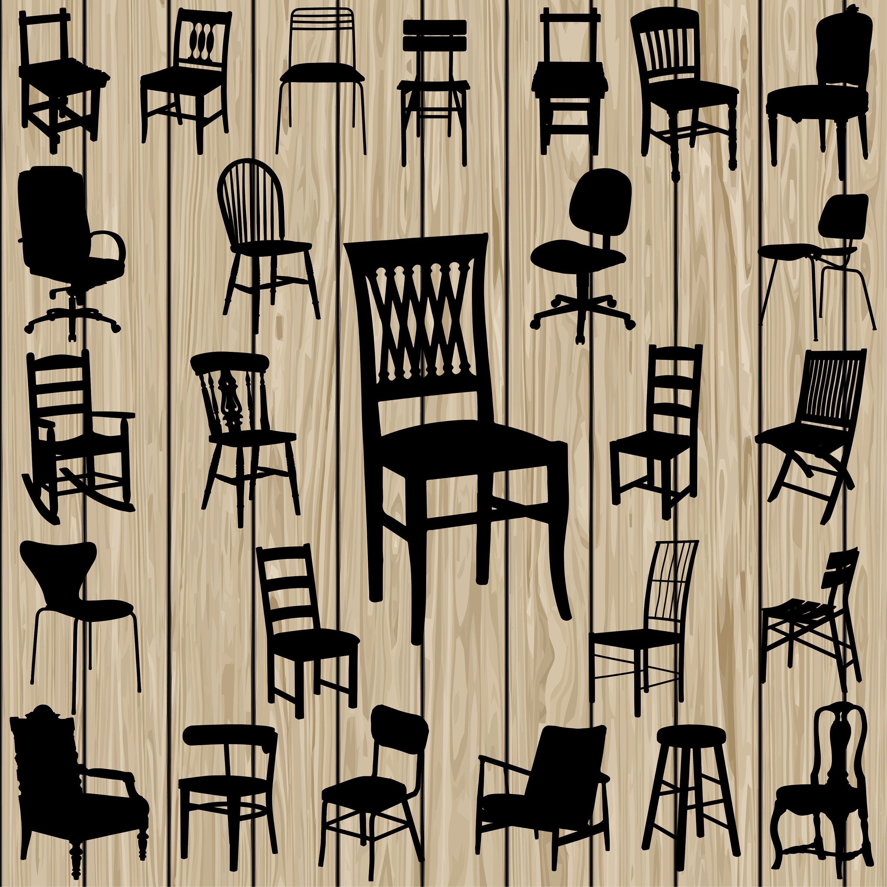 26 Chair SVG Chair EPS Chair Vector Chair Silhouette | Etsy