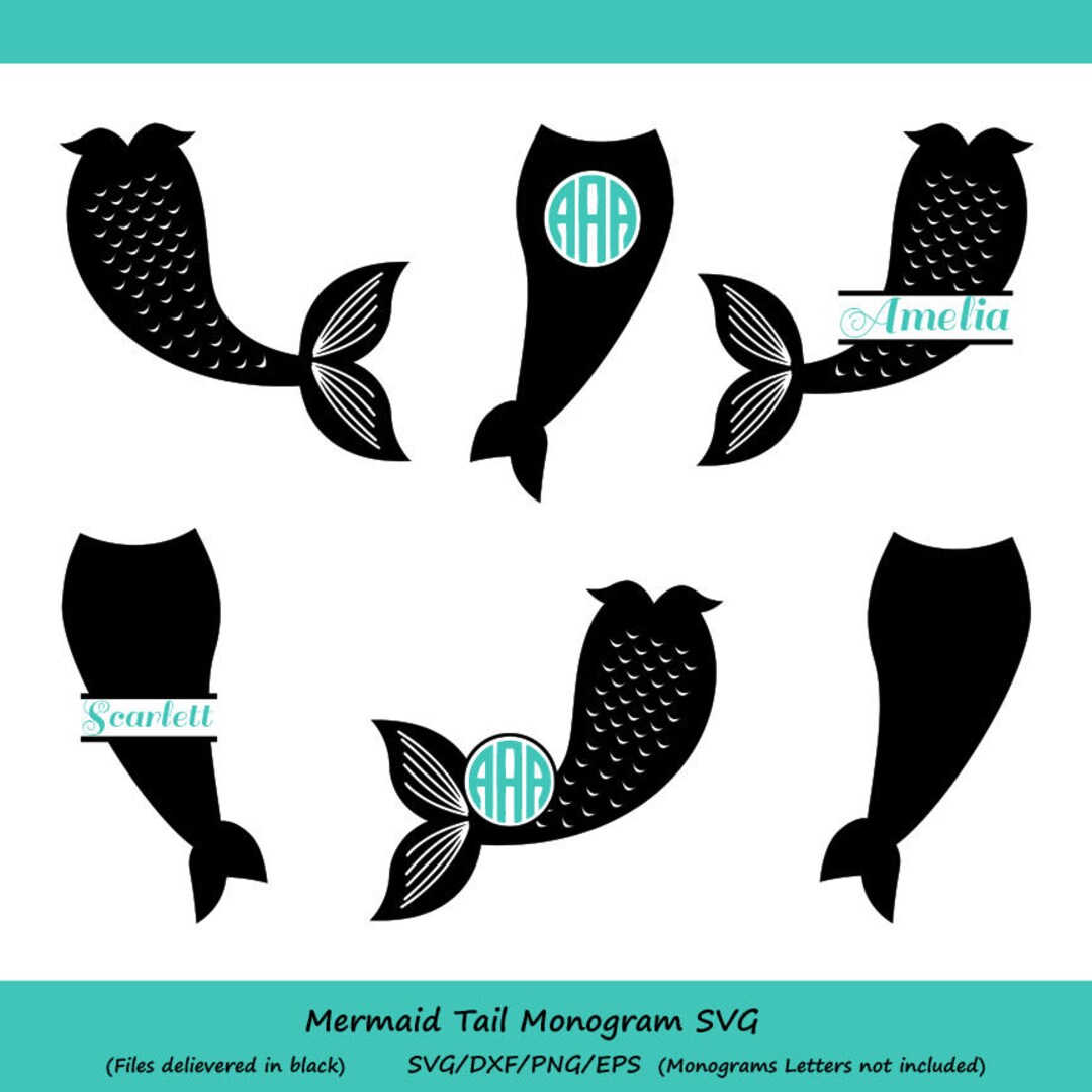 Mermaid Tail SVG, Mermaid Monogram SVG, Mermaid Svg, Mermaid Tail ...