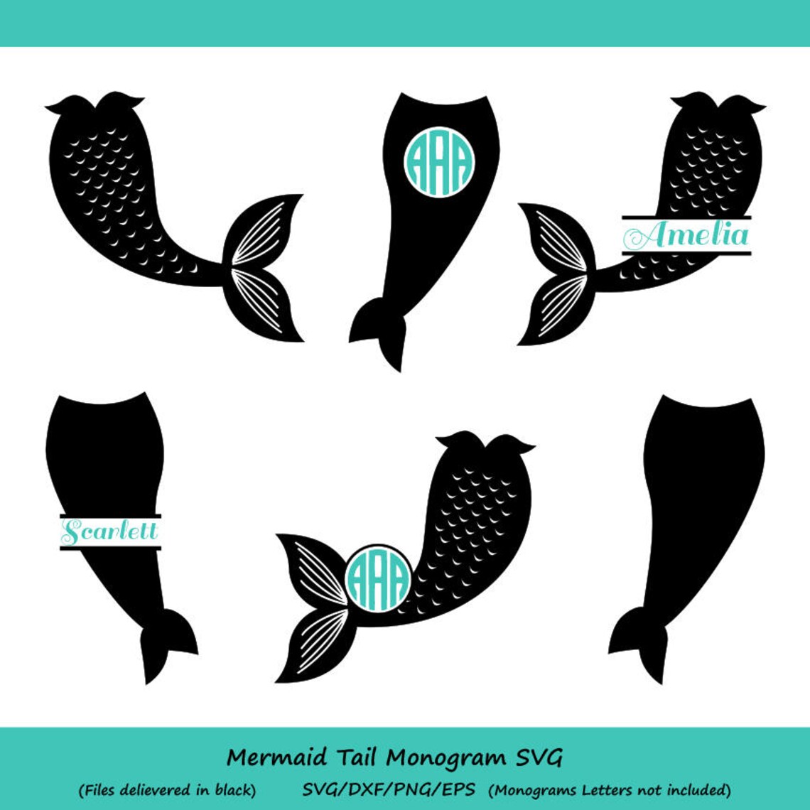 Mermaid Tail SVG Mermaid Monogram SVG Mermaid Svg Mermaid | Etsy