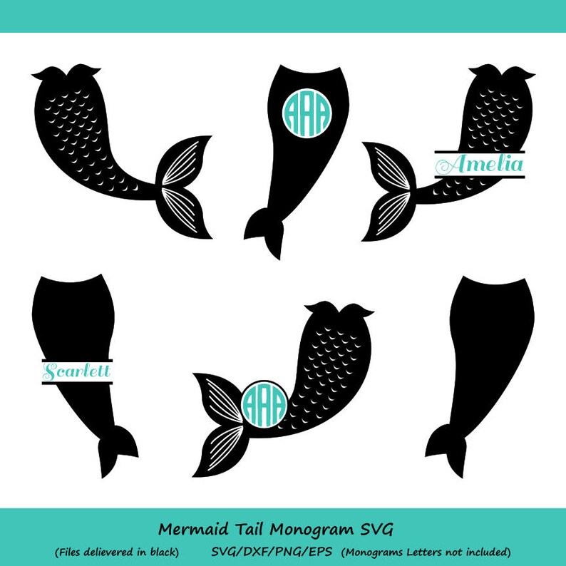 Mermaid Tail SVG Mermaid Monogram SVG Mermaid Svg Mermaid | Etsy