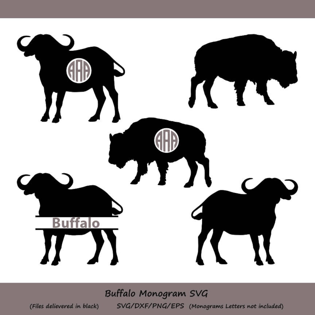 Buffalo Svg, Buffalo Monogram SVG, Buffalo Silhouette, Bison SVG ...