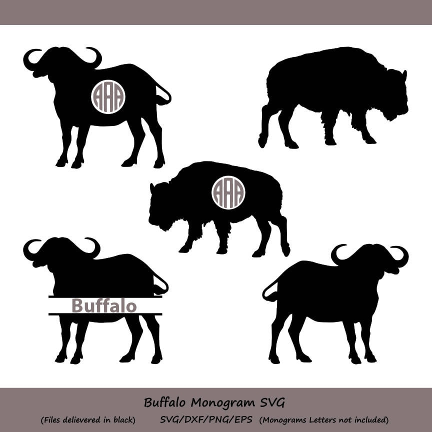 Buffalo Svg Buffalo Monogram SVG Buffalo Silhouette Bison - Etsy