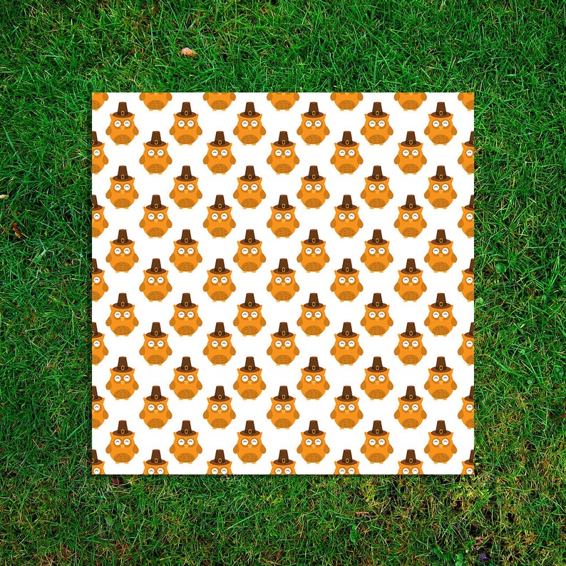 Thanksgiving Owls Digital Paper Thanksgiving Owls Clipart | Etsy