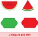 Watermelon Digital Paper Watermelon Clipart Fruits Polka - Etsy