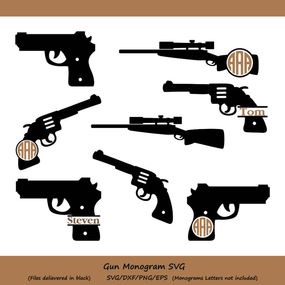 Gun Svg, Gun Monogram Svg, Gun Pistol Svg, Cowboy Gun Svg, Shooting Gun ...