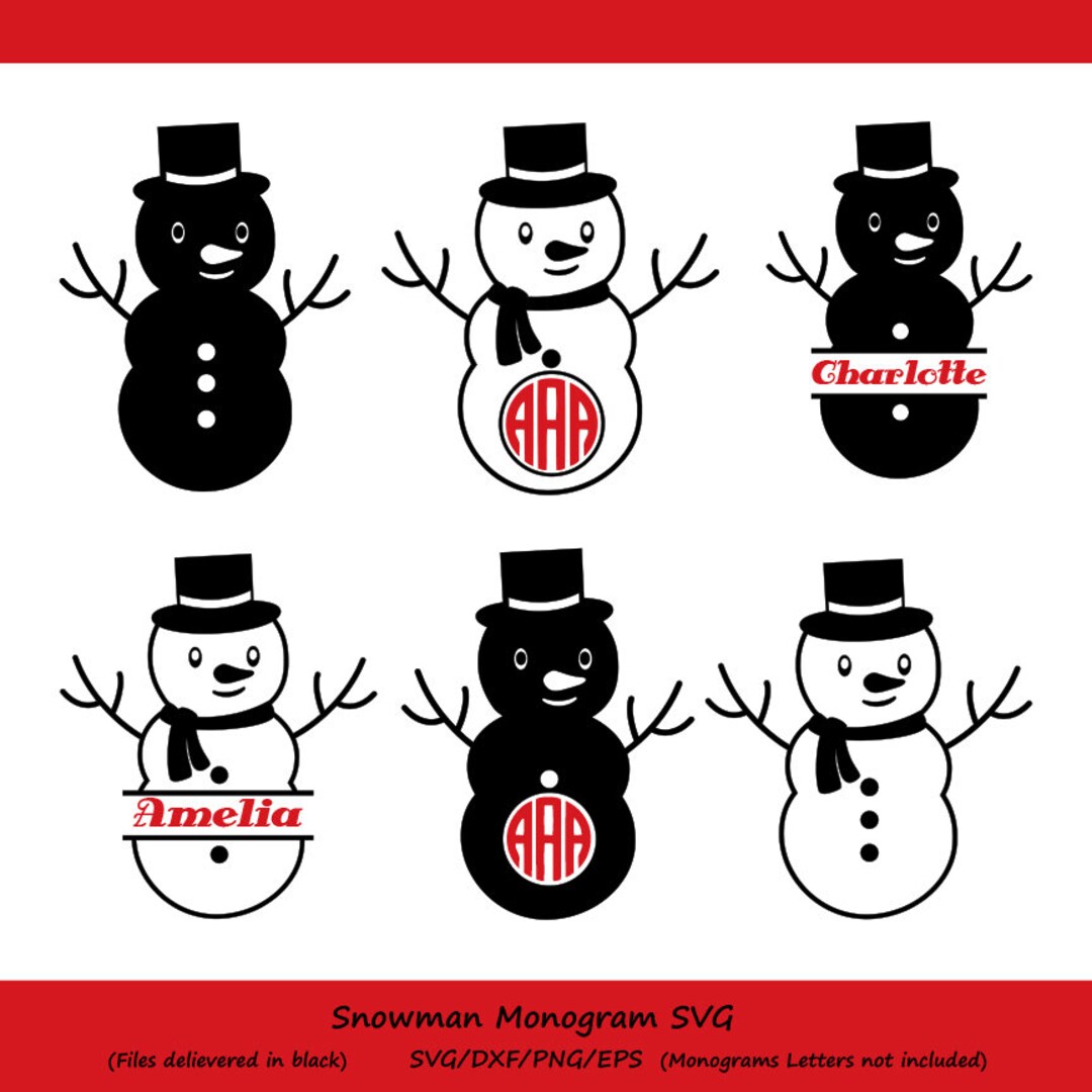 Snowman SVG, Christmas SVG, Snowman Monogram Svg, Christmas Snowman ...