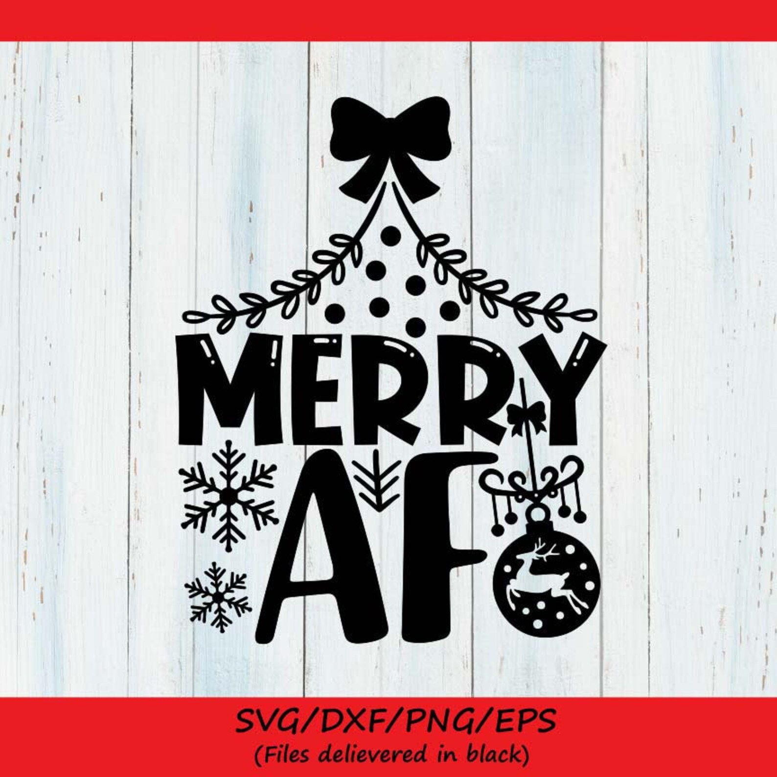 Merry AF Svg Christmas Svg Funny Christmas Svg Merry - Etsy
