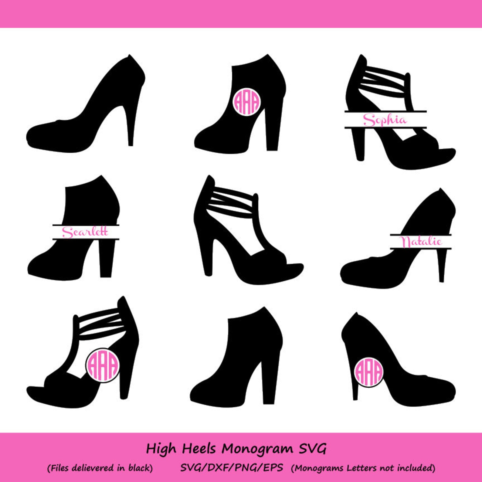 High Heel Svg High Heel Monogram Svg High Heels Shoes Svg - Etsy