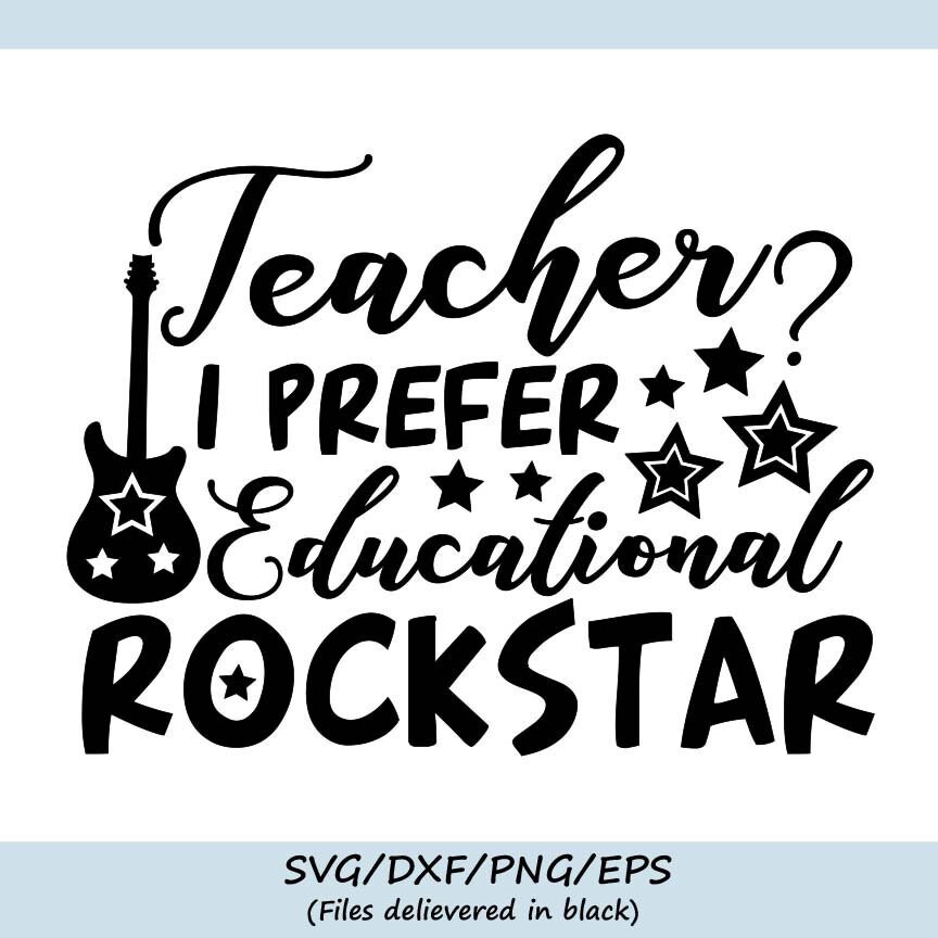 Teacher I Prefer Educational Rockstar Svg Teacher Life Svg - Etsy