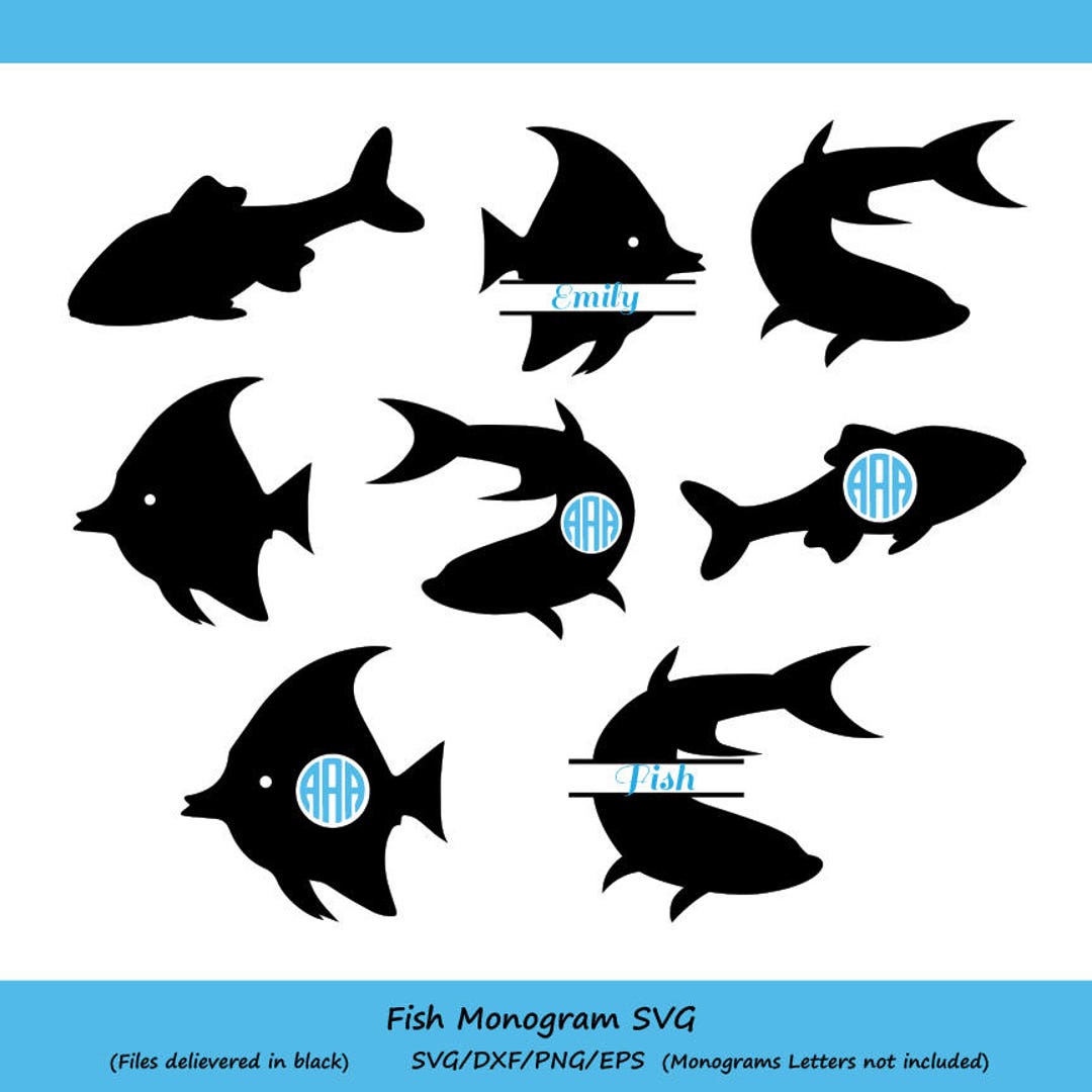 Fish SVG File, Fish Monogram Svg, Fish Cut File, Fish Cutting File ...