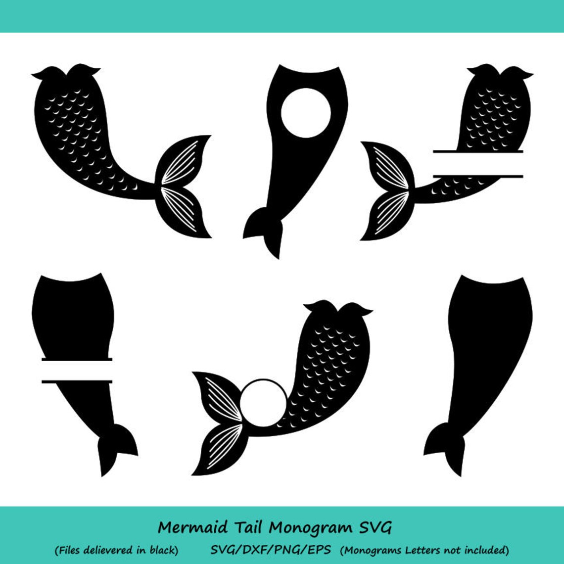 Mermaid Tail SVG Mermaid Monogram SVG Mermaid Svg Mermaid | Etsy