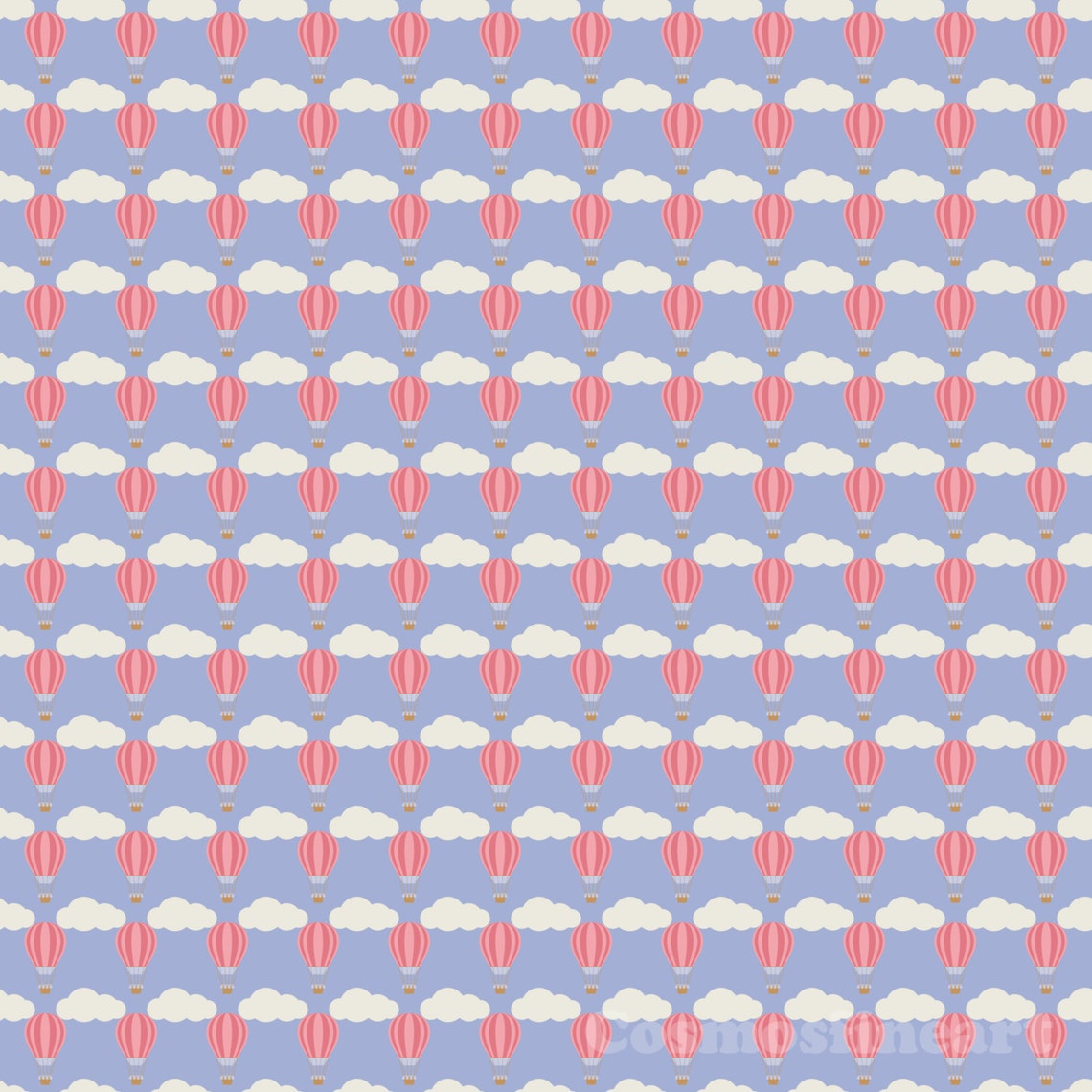 Hot Air Balloons Digital Paper Hot Air Balloons Clipart | Etsy