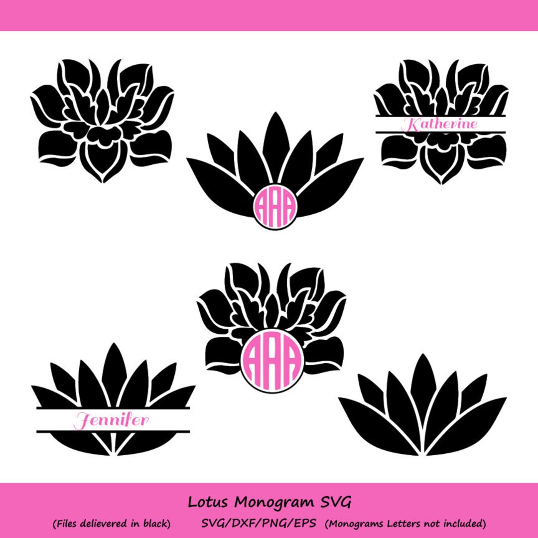 Lotus SVG Cut Files, Lotus Monogram Svg, Lotus Flower Svg, Lotus Yoga ...