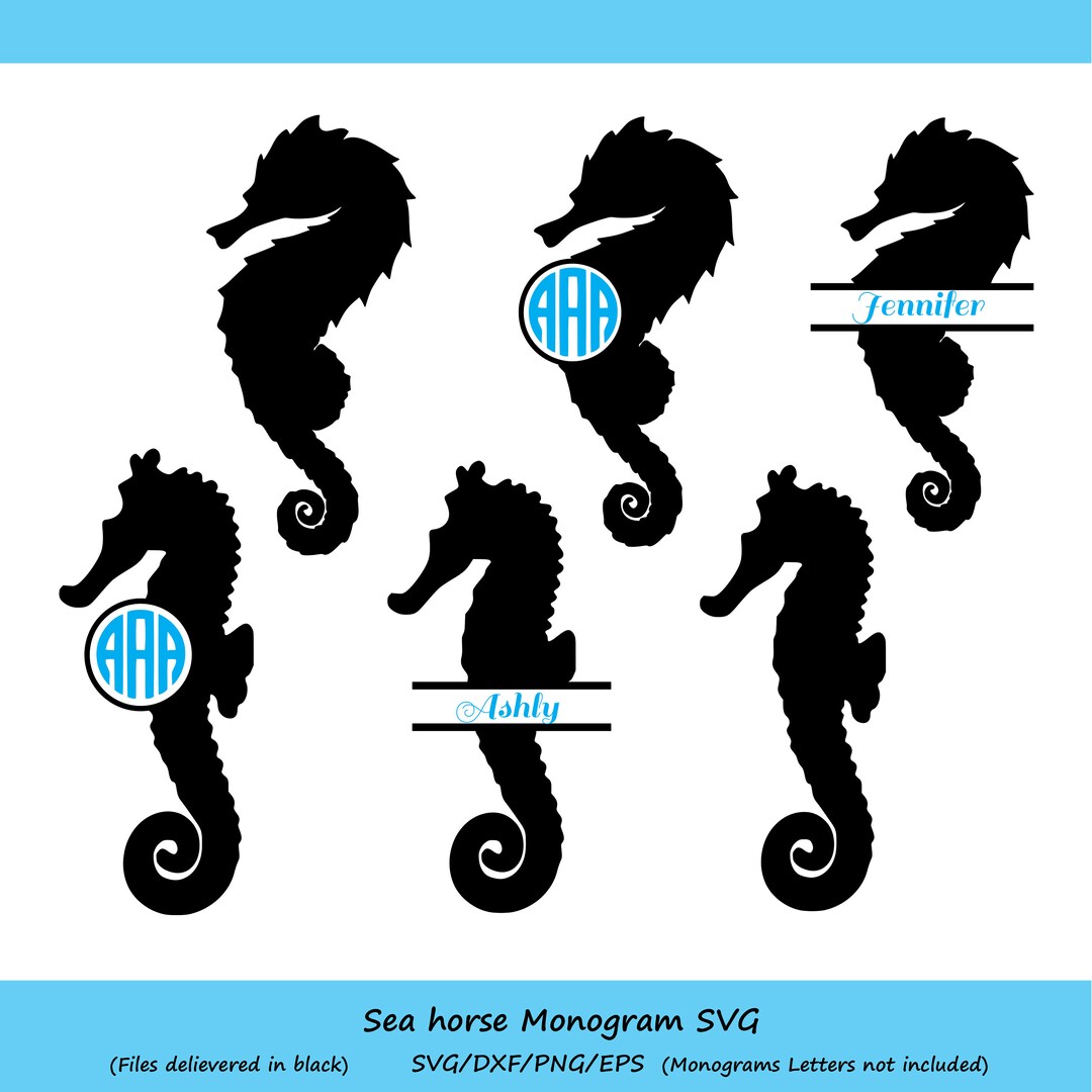 Seahorse SVG, Sea Horse Svg, Seahorse Monogram Svg, Cricut, Silhouette ...