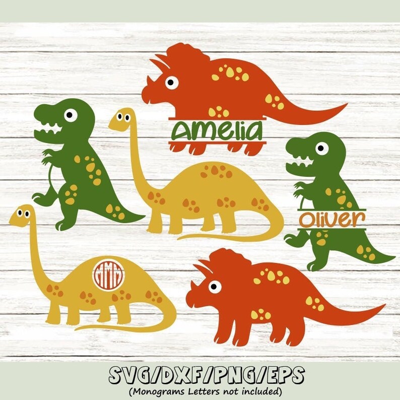 Dinosaur Monogram Svg Animals Monogram Svg Kids Monogram - Etsy