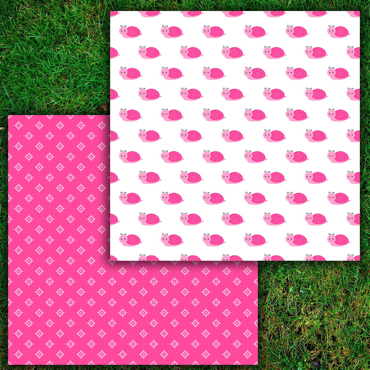 Snail Digital Paper Snail Clipart Flowers Polka Dot - Etsy