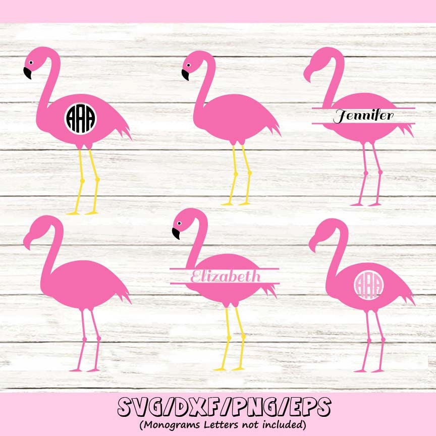 Flamingo SVG Flamingo Monogram SVG Flamingo Cut File Pink | Etsy