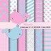 Whale Digital Paper, Whale Clipart, Nautical, Sea Animals, Pink Whales ...