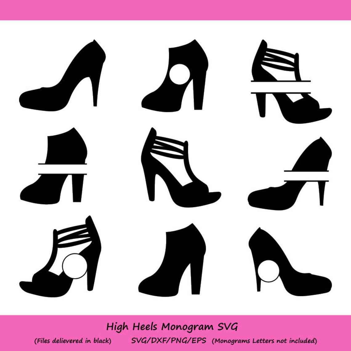 High Heel Svg High Heel Monogram Svg High Heels Shoes Svg - Etsy