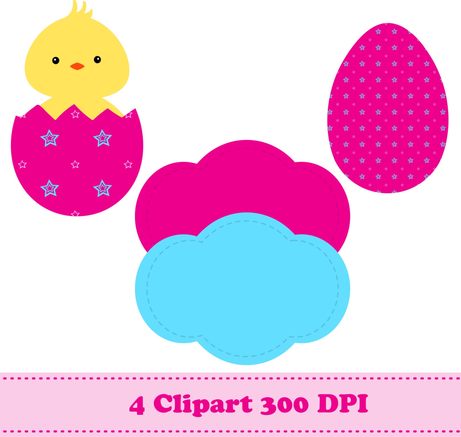 Easter Digital Paper Easter Clipart Chicken Eggs Spring - Etsy