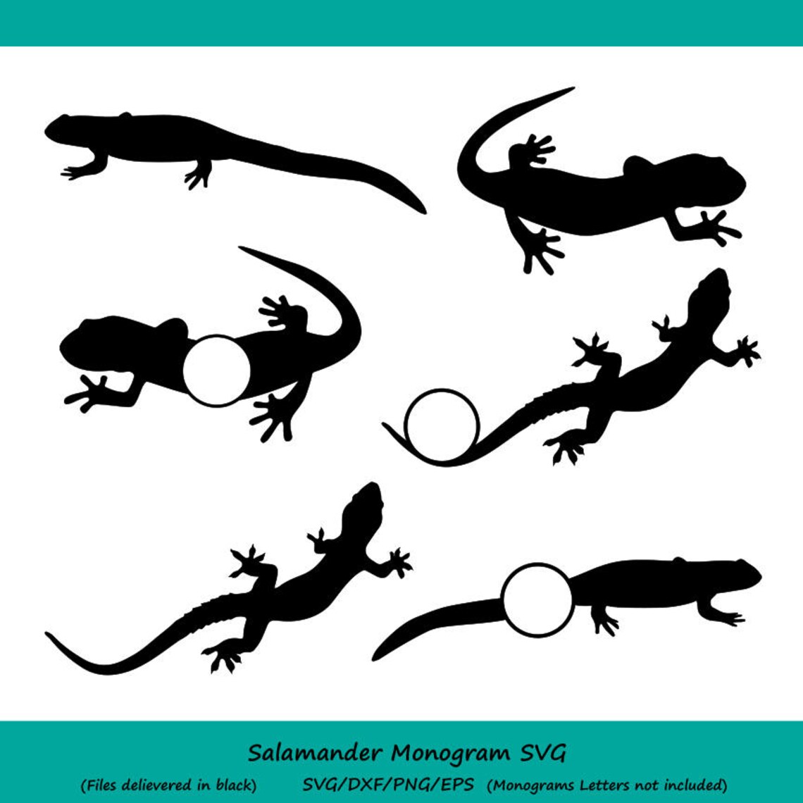 Salamander SVG Cut File, Salamander Monogram Svg, Lizard SVG Cut File ...