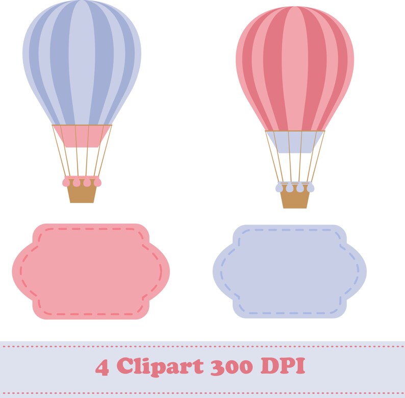 Hot Air Balloons Digital Paper Hot Air Balloons Clipart | Etsy