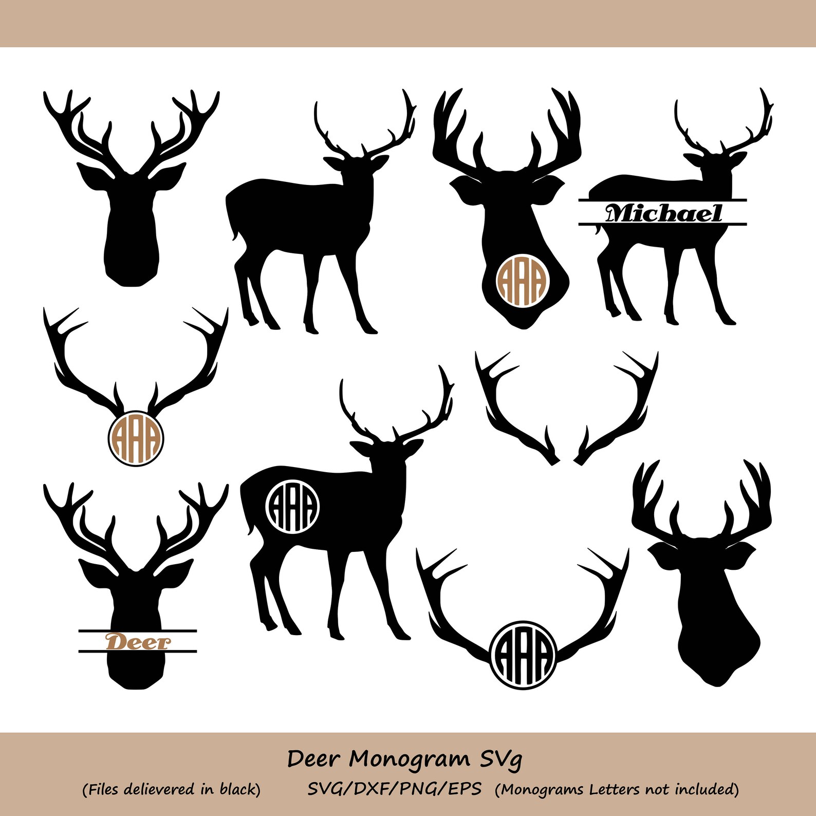 Deer Silhouettes SVG Deer SVG Deer SVG Cutting Files Deer | Etsy