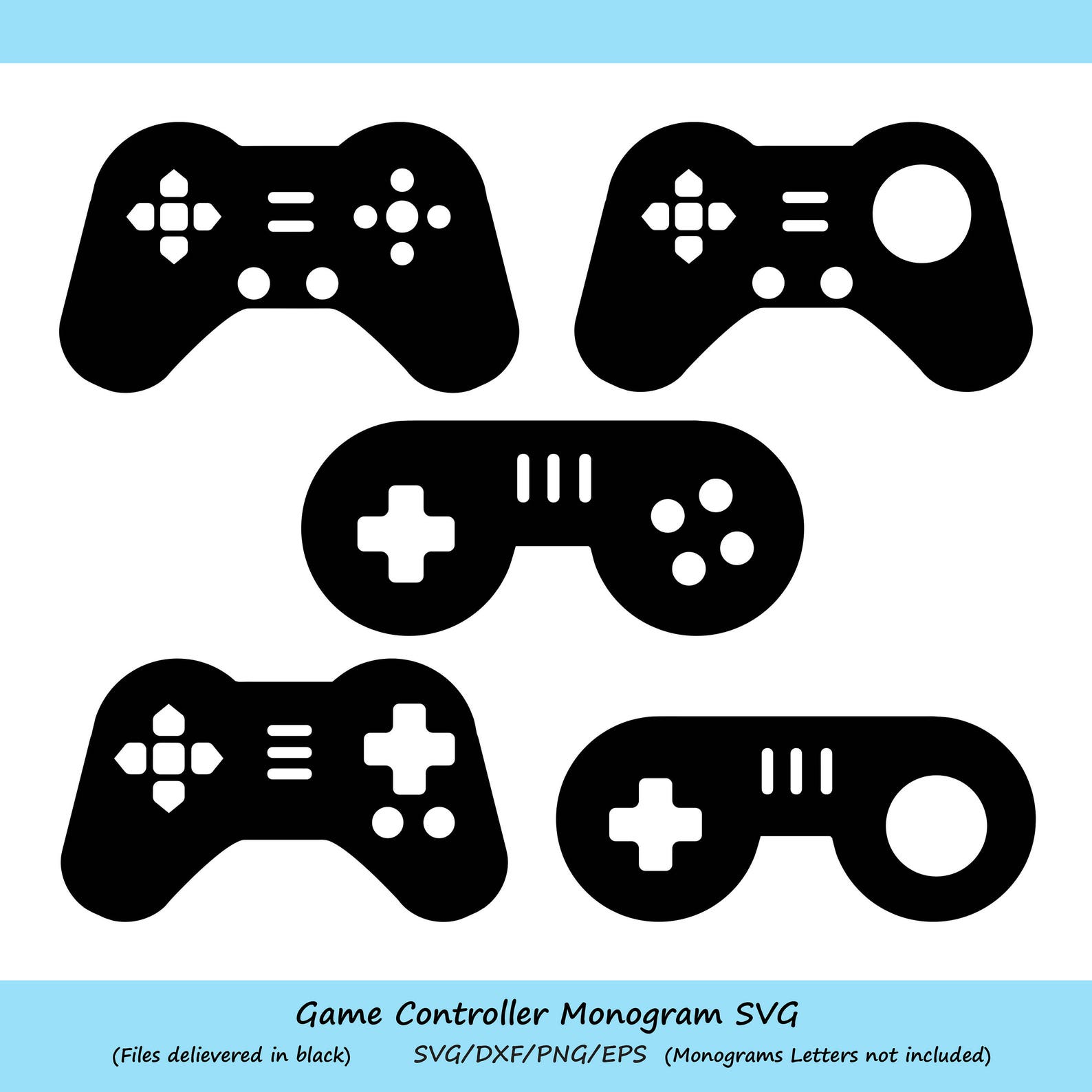 Game Controller SVG Game Controller Monogram SVG Game SVG - Etsy