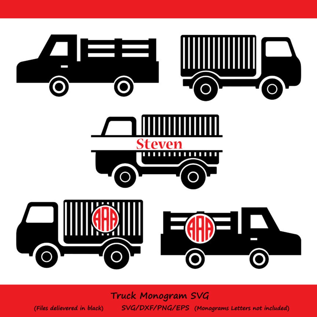 Truck Svg, Truck Monogram Svg, Old Truck Svg, Truck Cut Files, Truck ...