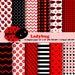 Ladybug Digital Paper, Ladybug Clipart, Flowers, Polka Dots, Chevron ...