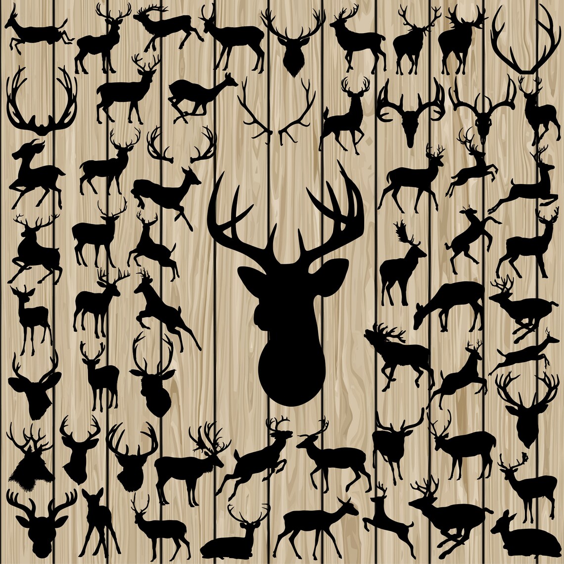 60 Deer SVG Deer EPS Deer Vector Deer Silhouette Clipart - Etsy